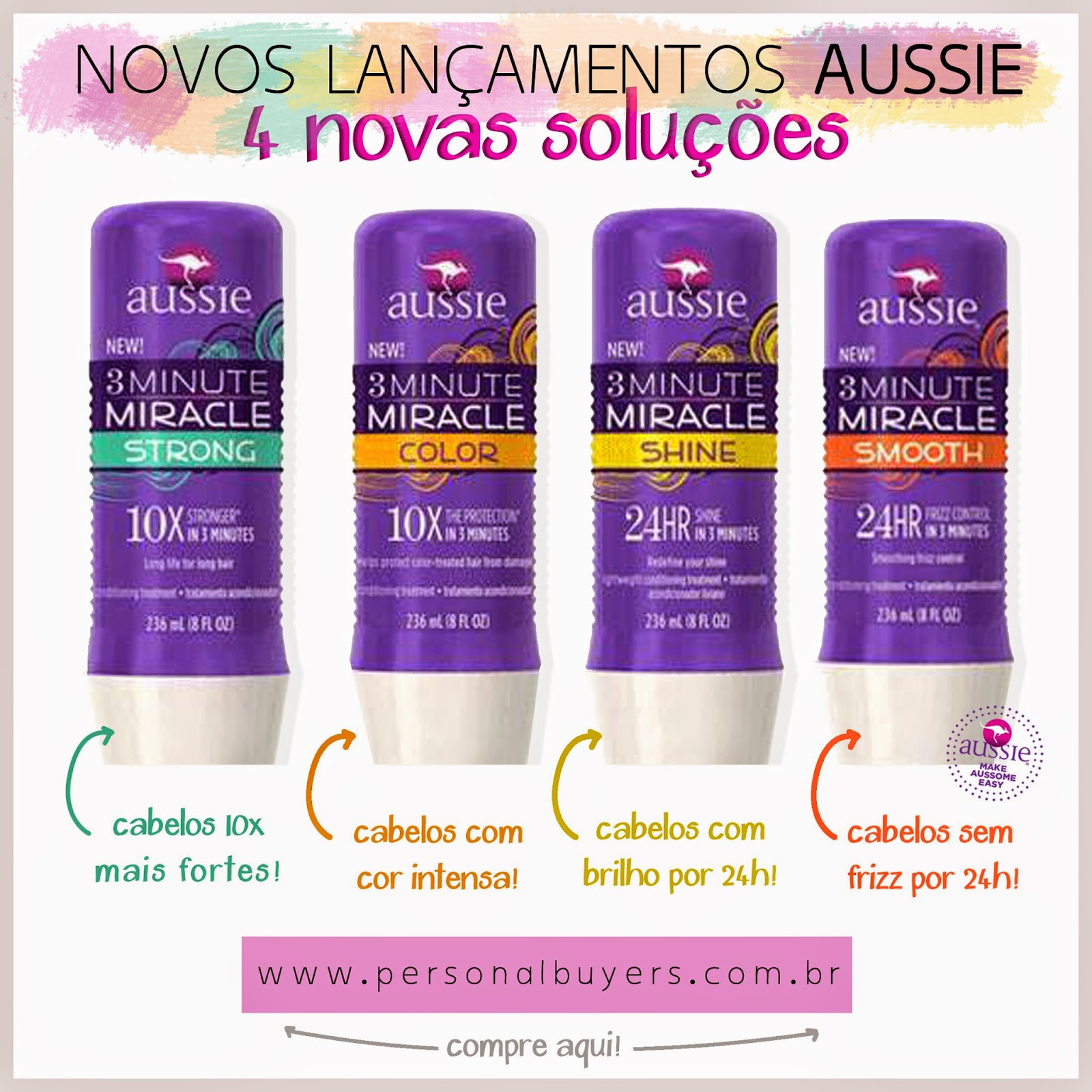 Personal Buyers: Aussie e seus novos lançamentos da linha 3 Minutes ...