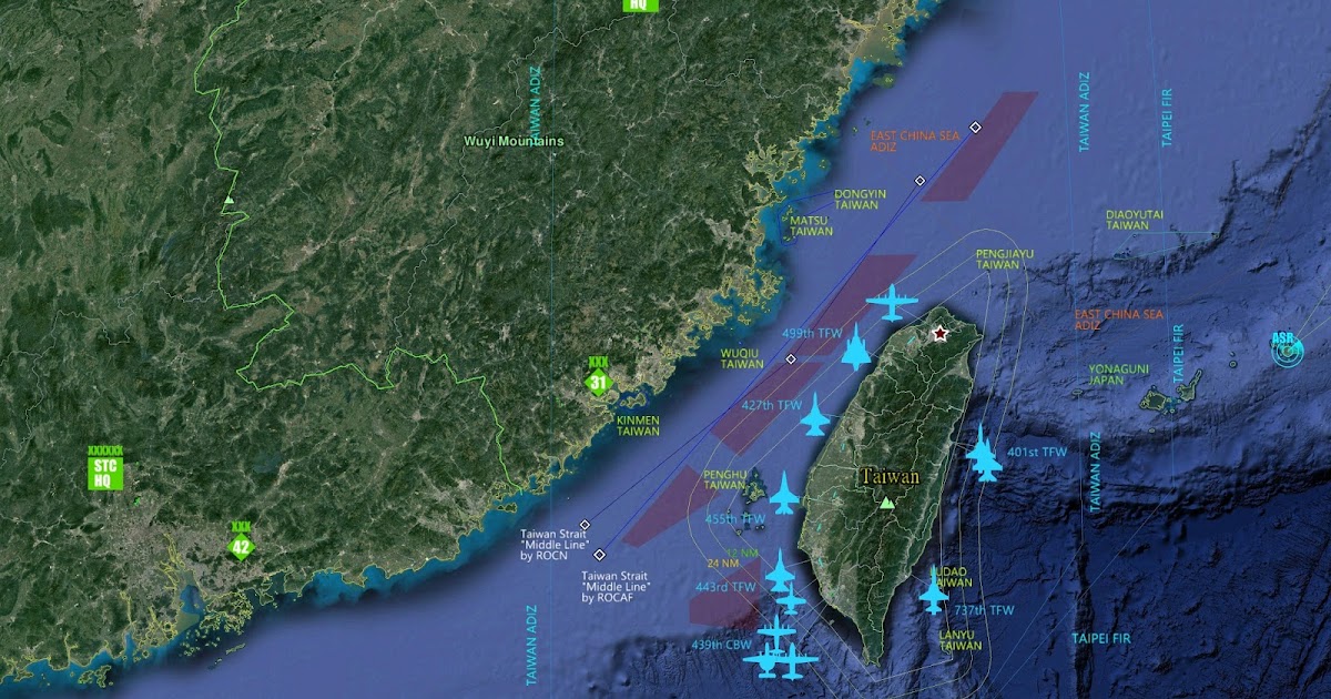 Taiwan strait: ROCAF bases & major wings