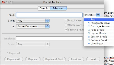 Megan's eBook Formatting Tips and Services: How to Identify and Remove Tabs