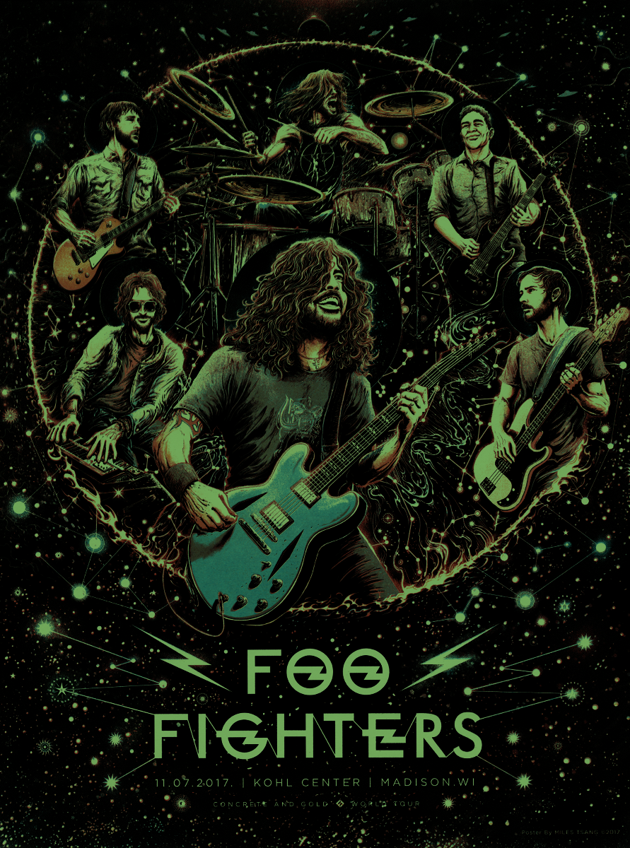 INSIDE THE ROCK POSTER FRAME BLOG: Foo Fighters Madison Print By Miles ...