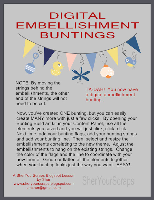 Sher Your Scraps: Digital Embellishment Buntings