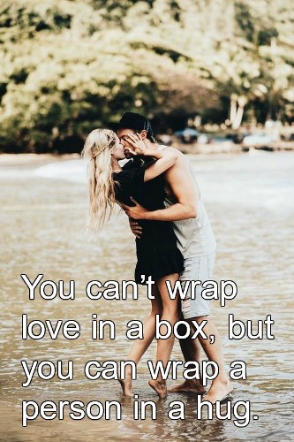 Love Couple Hug With Quotes