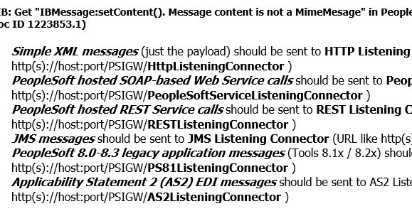 Peoplesoft Troubleshooting: Integration Broker errors