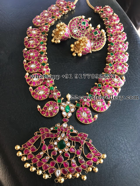 Silver Metal Kundan Mango Necklace - Jewellery Designs