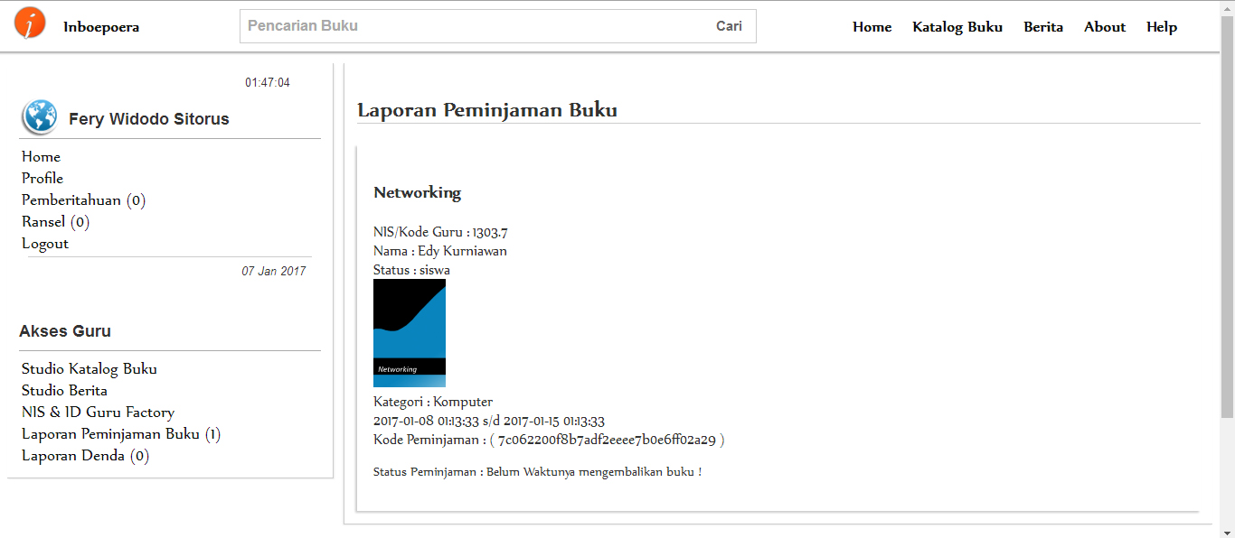 Contoh Website Sistem Informasi Perpustakaan Sekolah Berbasis Php Mysql ...