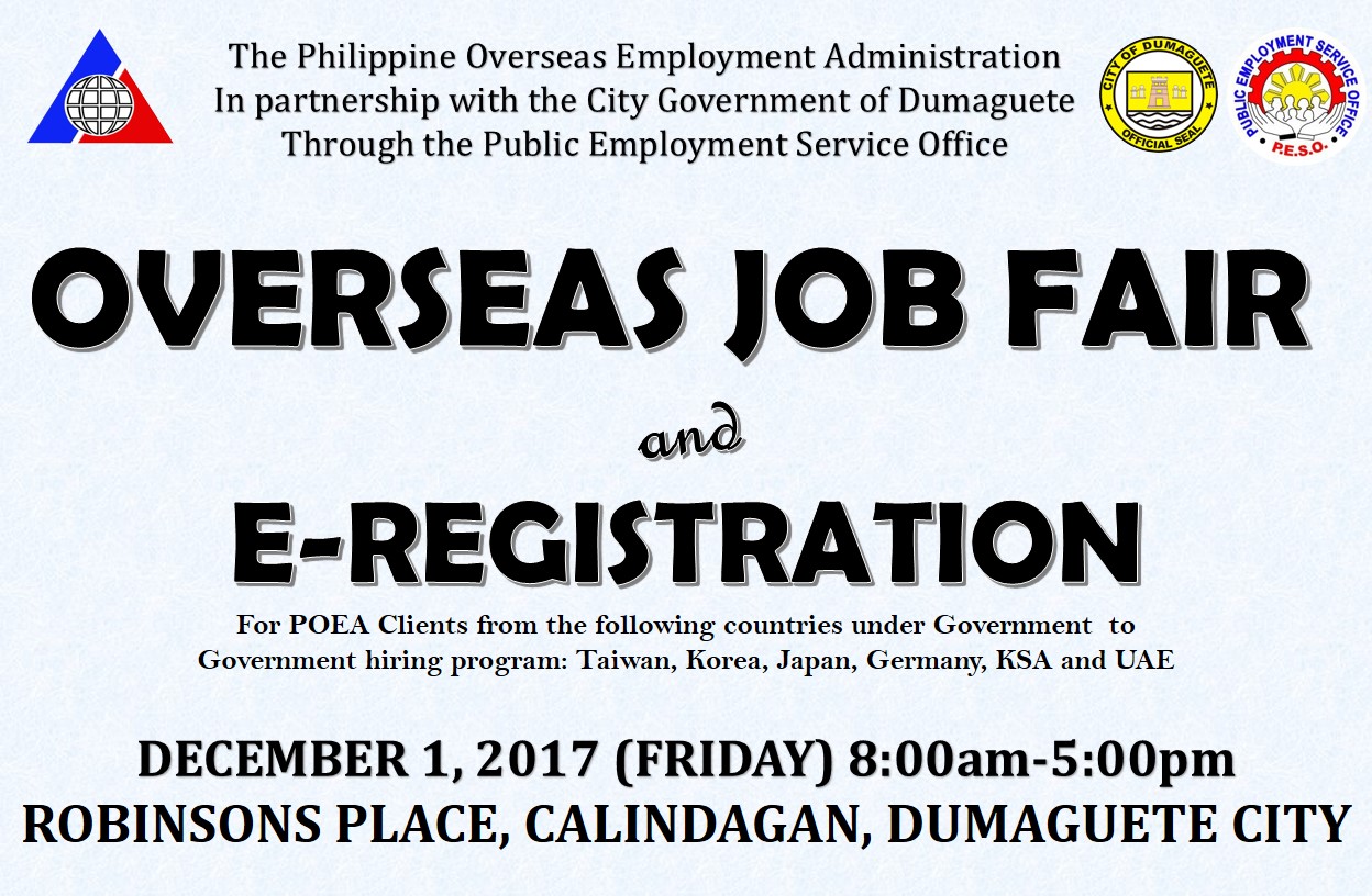 Public Employment Service Office - Dumaguete City: 11/01/2017 - 12/01/2017