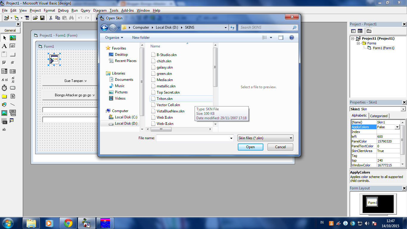 Cara Membuat Tampilan Form Visual Basic menjadi keren - Biongo Attacker