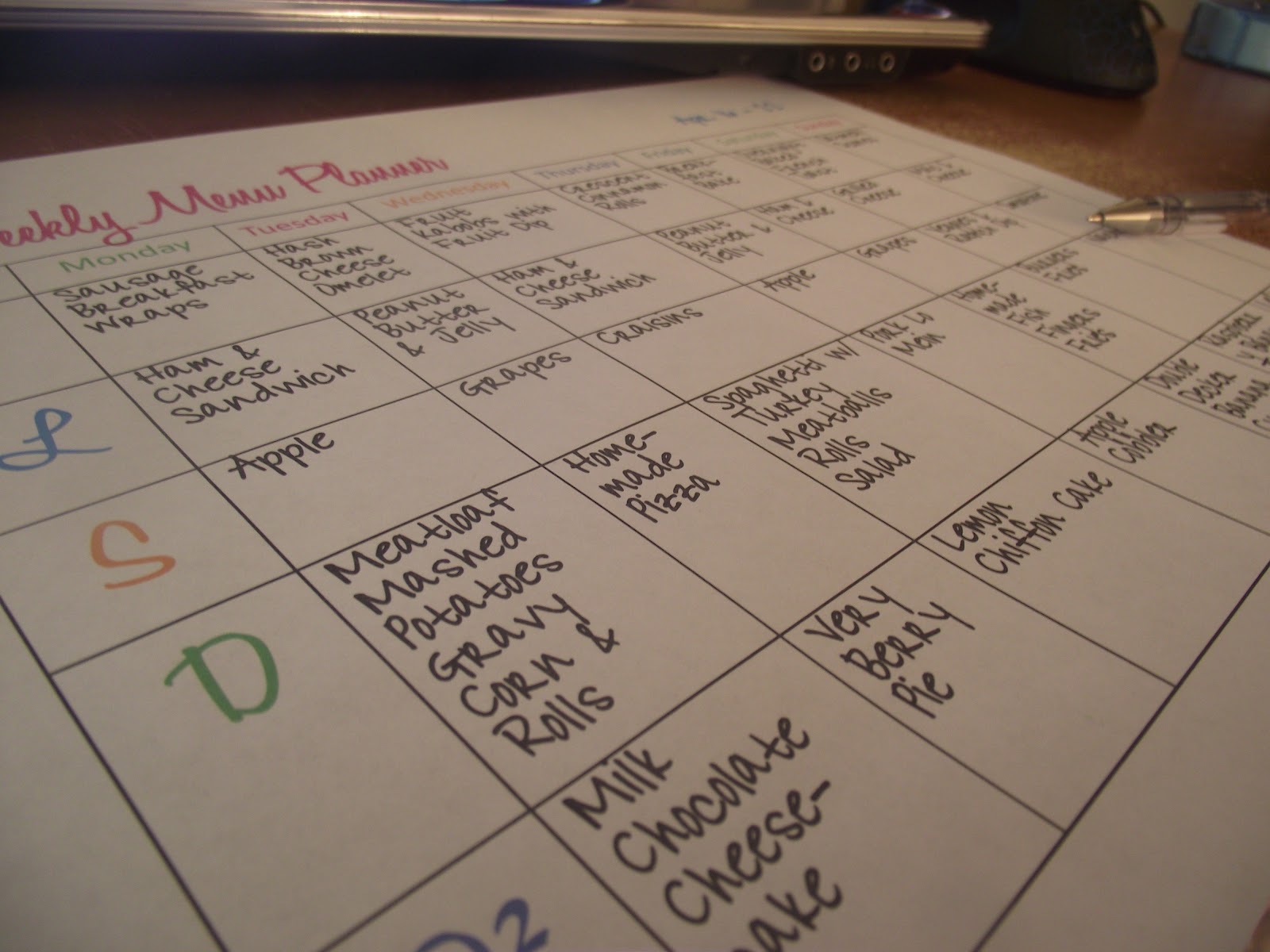 Mommy's Crafty Little Corner: Weekly Menu Planning