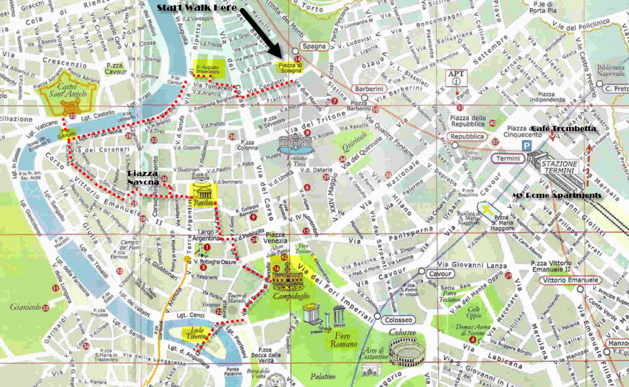 Rome - 1 Day Walking Itinerary of Rome- Featuring Roman Holiday ...