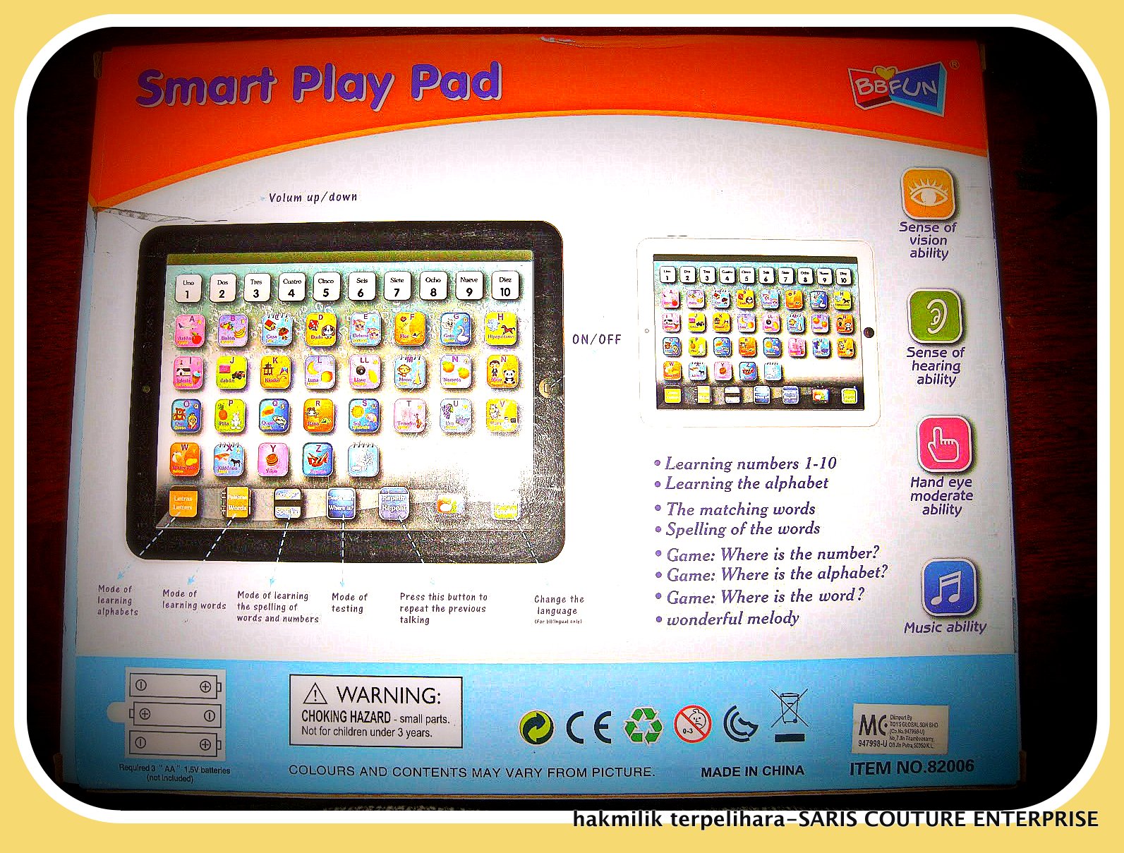 SARIS COUTURE BOUTIQUE: IPAD KIDS-SMART PLAY PAD