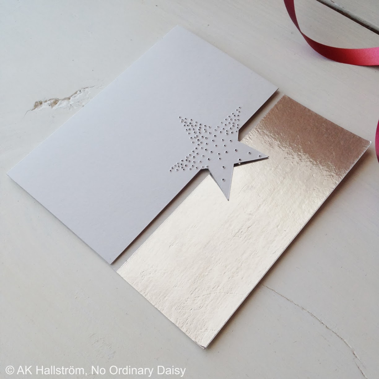 No Ordinary Daisy pysselblogg: Minimalistiska julkort med aluminiumtejp DIY