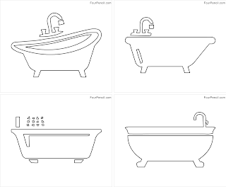 Four Coloring: Free printable Bath Tub coloring pages for kids