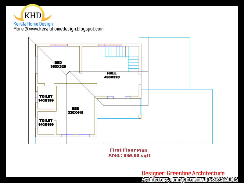 Beautiful Villa Plan and Elevation - 1839 Sq. Ft. | home appliance