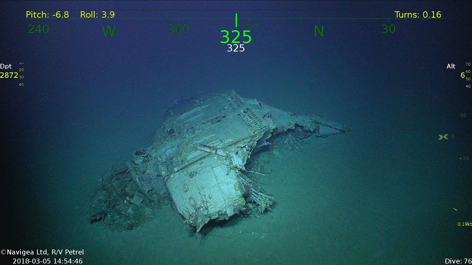 The Wreck of the USS Lexington, Aircraft at the Bottom of the Coral Sea