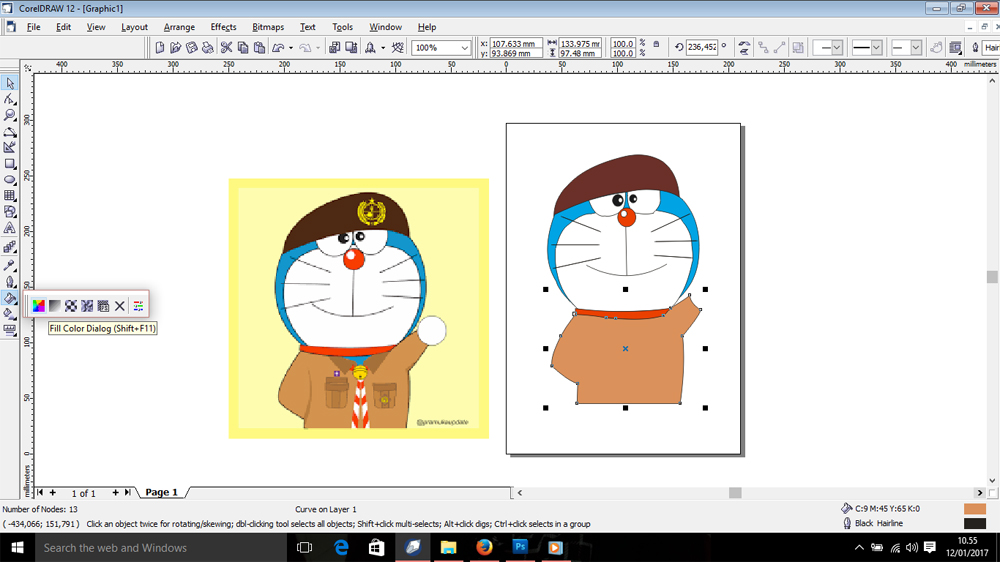 Abu - Abu - Aba - Aba: Tutorial Membuat Poster DORAEMON Dengan Corel Draw