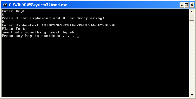 My Code Nuggets Caesar Cipher Algorithm Implemented In C