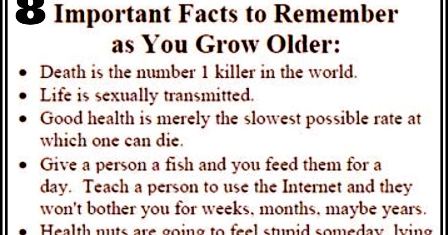 Daveswordsofwisdom.com: 8 Important Facts To Remember As You Grow Older.