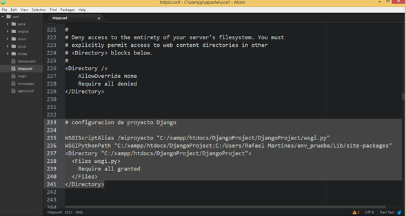 Cómo ejecutar Django con mod_wsgi y Apache en un entorno virtual Python sobre Windows 8.1 ...