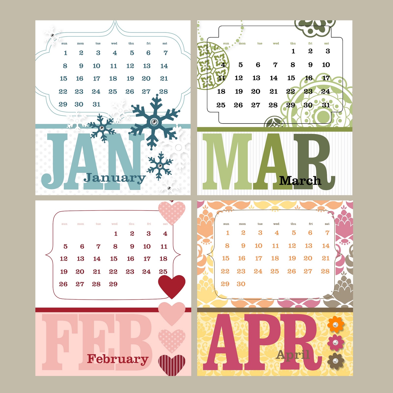 nutmeg creations: Calendars - MDS Blog Hop Week 14