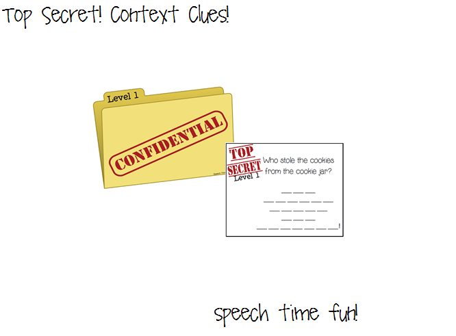 Top Secret! Context Clues Fun! ((and giveaway!!)) - Speech Time Fun ...