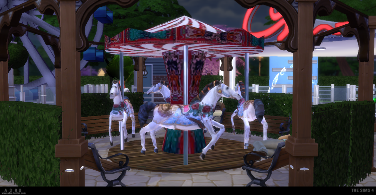 Sims 4 CC's - The Best: Carnival Decor and Lot by A3ru