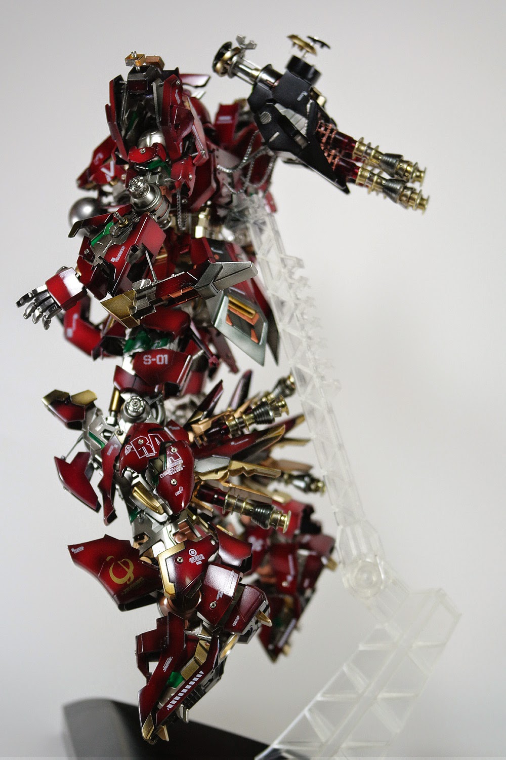 GUNDAM GUY: MG 1/100 Nu Gundam 'Neo Zeon Colors' Open Hatch - Custom Build