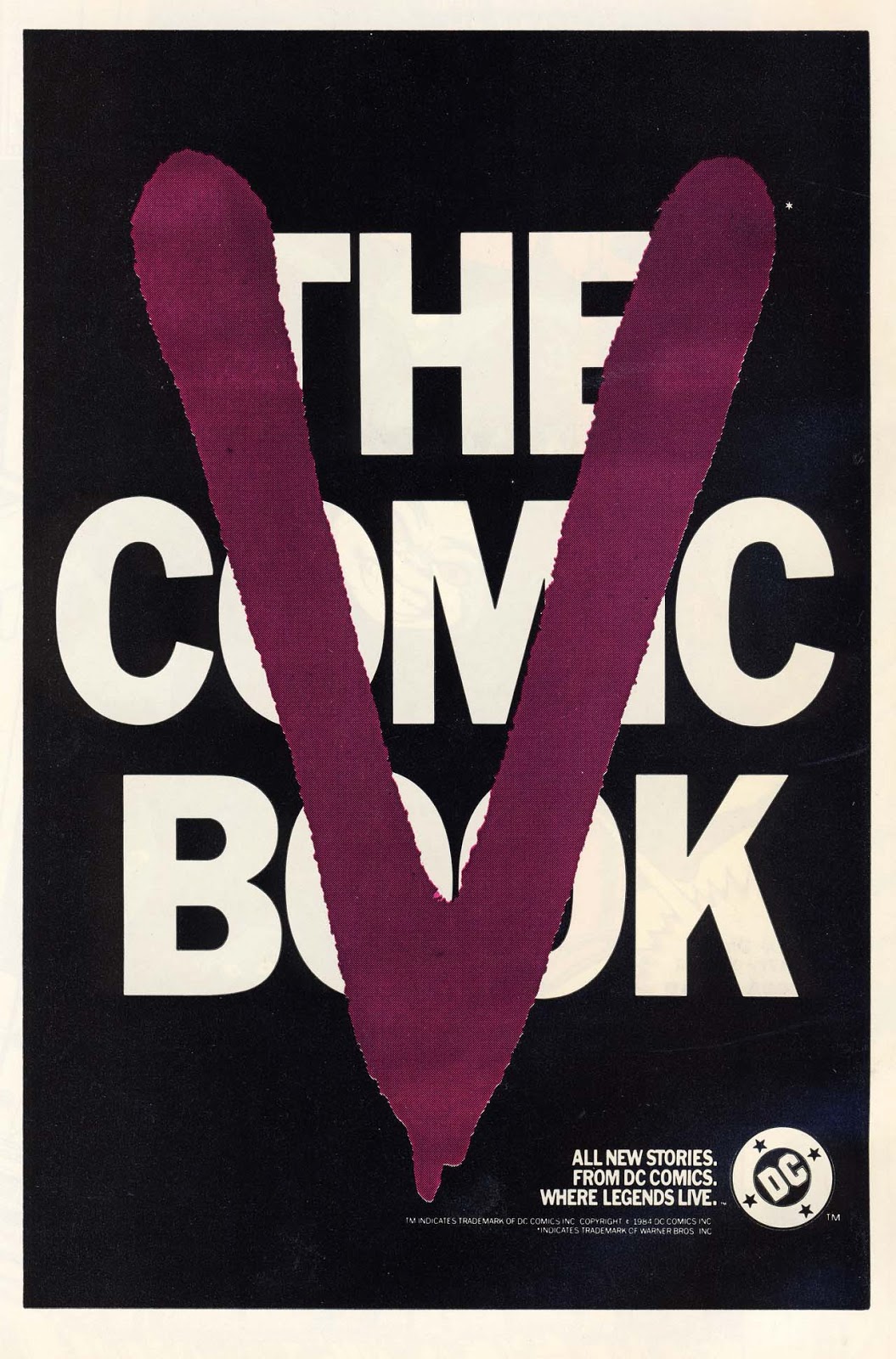 DC Comics of the 1980s: 1985 - V The Comic Book House Ad