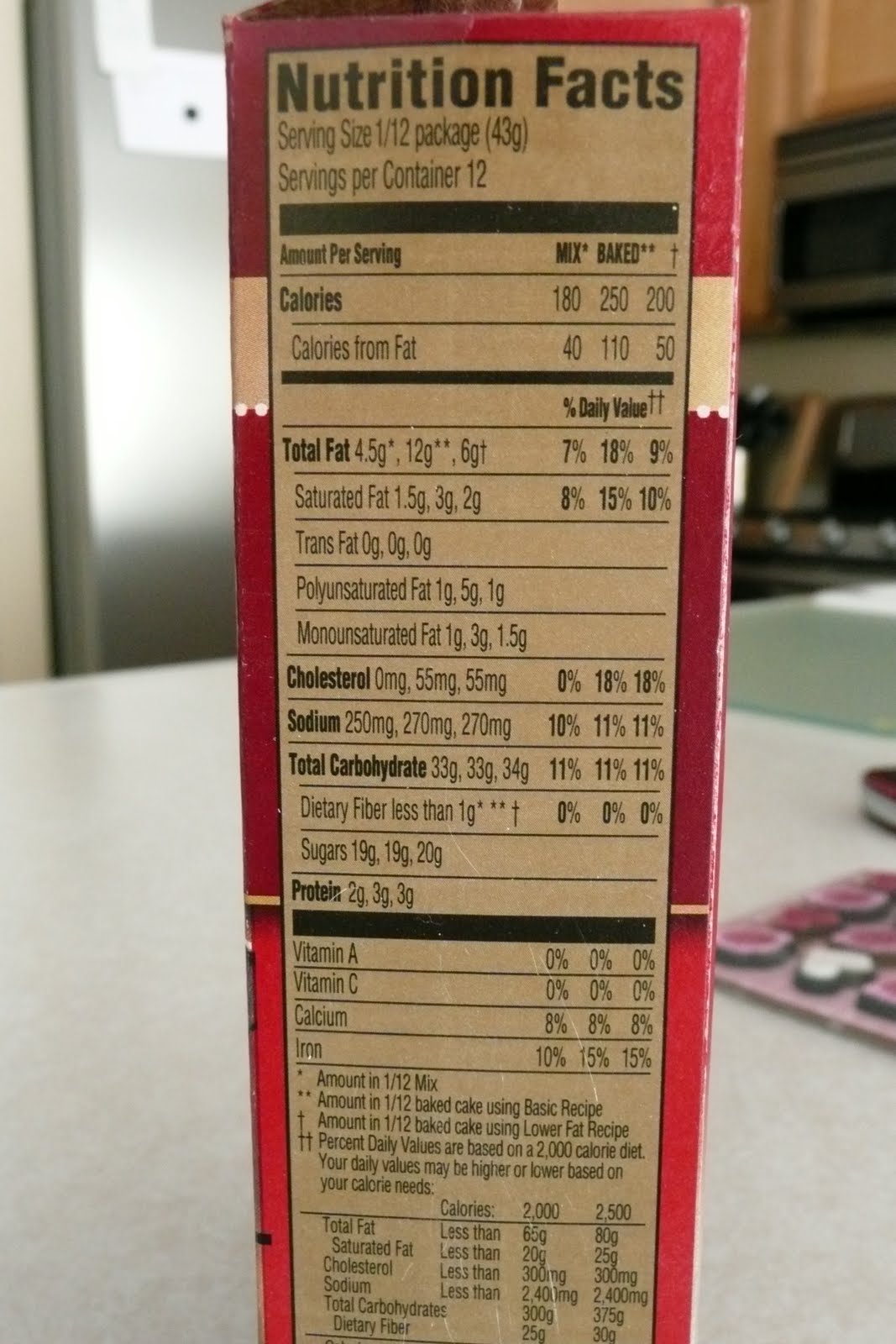 Dinner Time Ideas: Cake Mixes - Regular vs. Low Fat Recipe