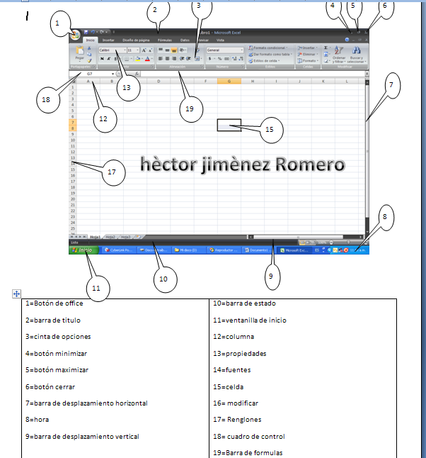microsoft excel: PARTES DE EXCEL