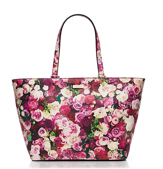 Kate Spade White Purse With Pink Flowers | semashow.com