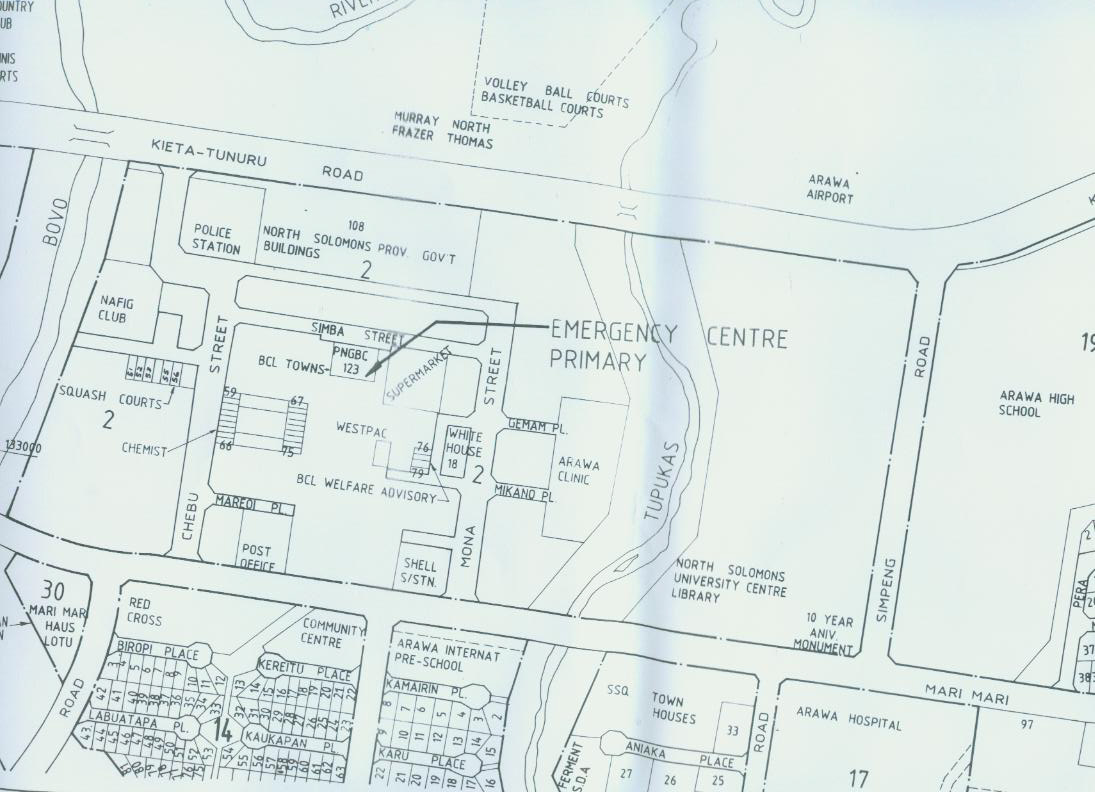 The Bougainville Copper Project: A map of the Arawa Town Centre