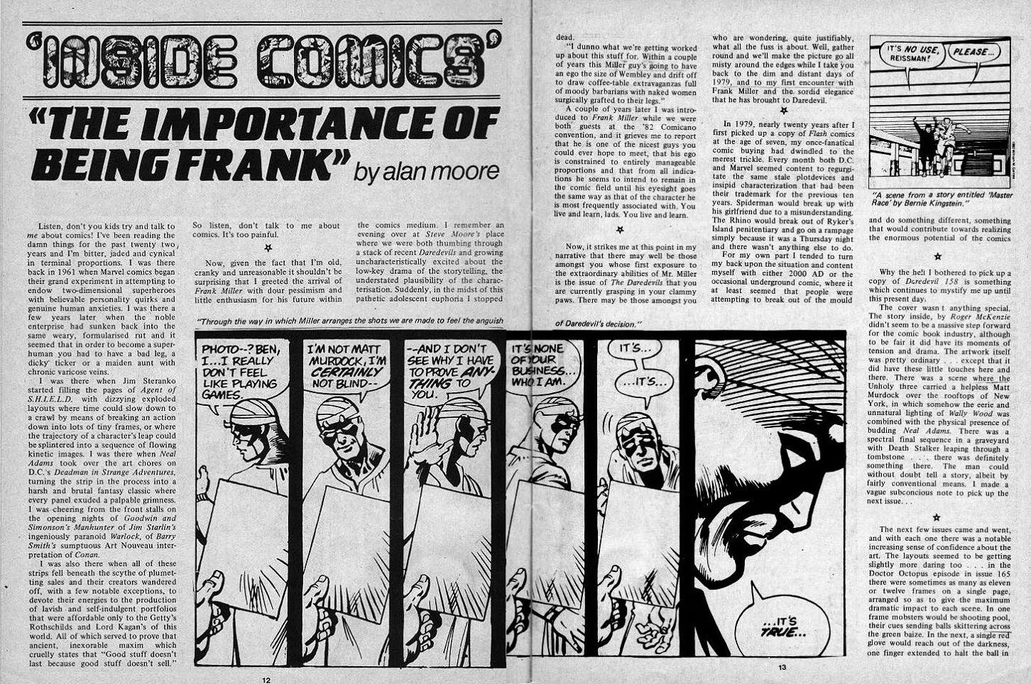 Alan Moore's Forgotten Awesome: Alan Moore on Frank Miller