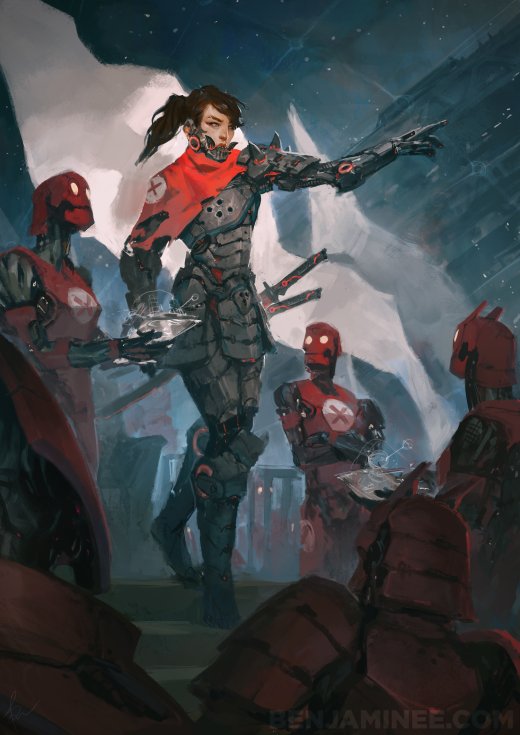 Fantasia e ficção científica nas sombrias ilustrações de Benjamin Ee ...