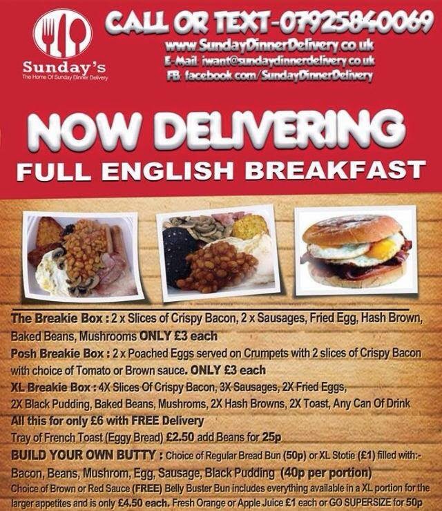 Redcar, North Yorkshire, UK.: East Cleveland Sunday Dinner Delivery ...