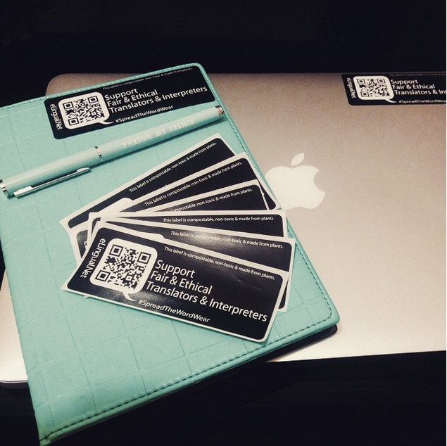 Fair & Ethical Translators and Interpreters, Sticker Tagging Campaign