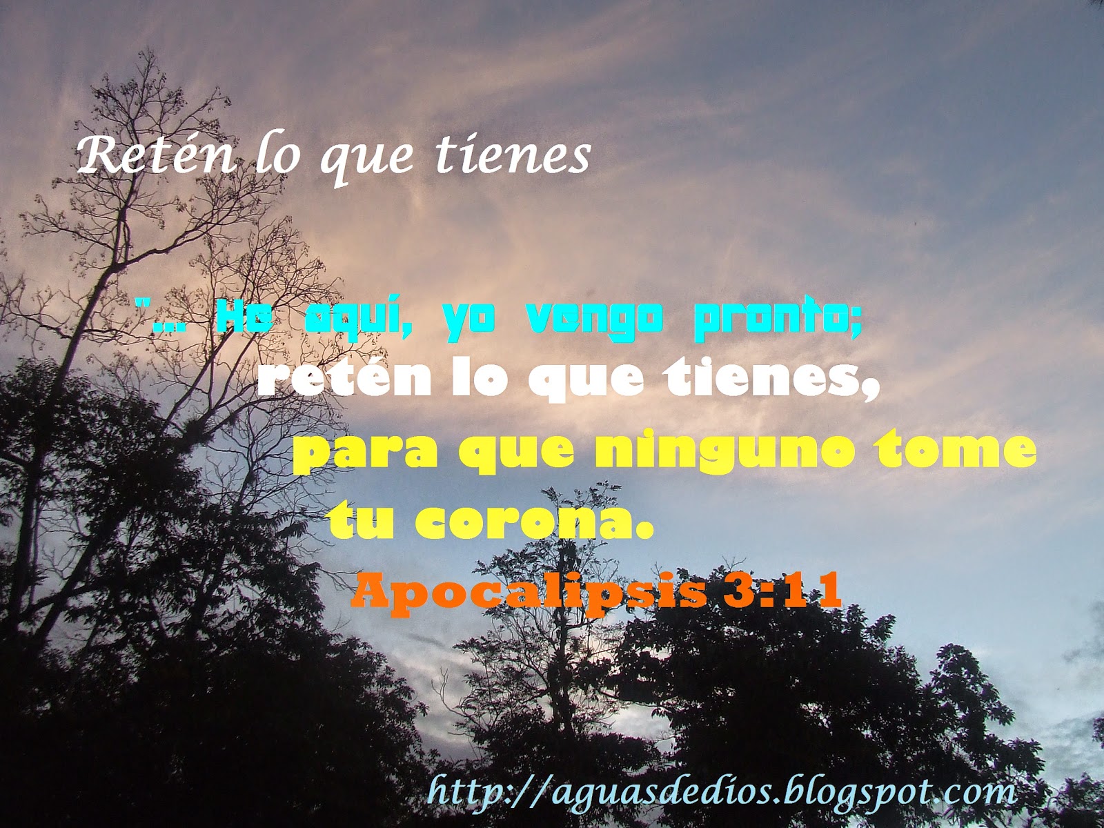 Compartamos la Palabra de Elohim: He aquí, yo vengo pronto: retén lo ...
