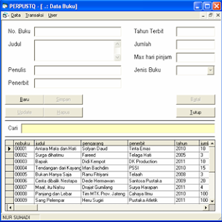 Contoh source code Aplikasi Peminjaman Buku - vb - 'jadul'