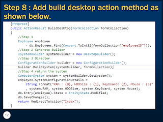 Sql server, .net and c# video tutorial: Builder Design Pattern Implementation - Slides