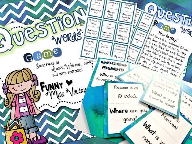 Question Words Game 1 By Funny Miss Valerie Teachers