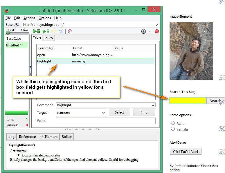 Selenium-By-Arun: 'highlight' command in Selenium IDE for highlighting ... Selenium-By-Arun: 'highlight' command in Selenium IDE for highlighting ...
