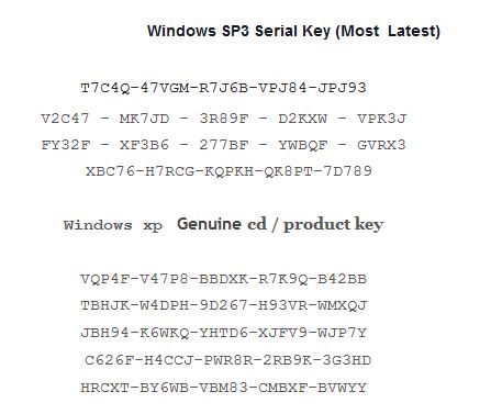 Latest Free Windows Xp Professional Product key - Crack Software ...