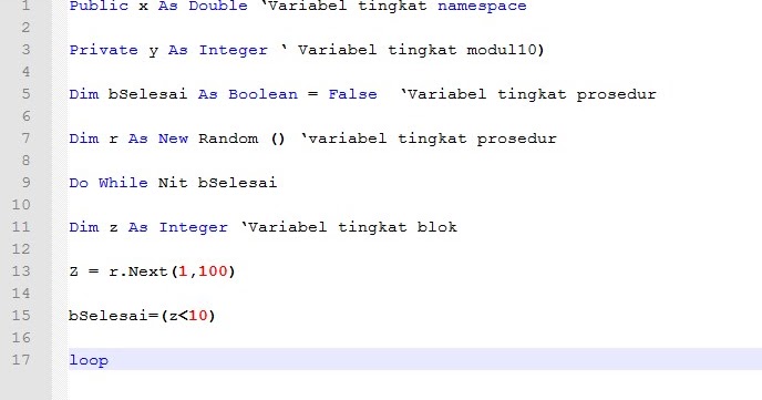 Pengertian Variabel Dalam Visual Basic. Net - Panduanilkom