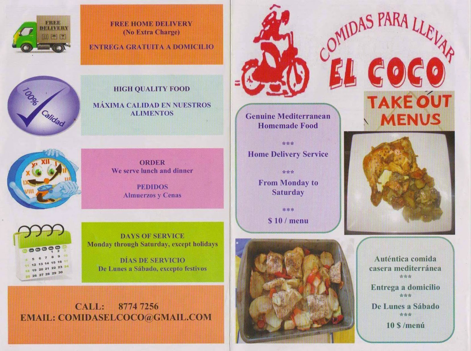 Comidas Para LLevar El Coco ~ Rent Our Costa Rica Condo