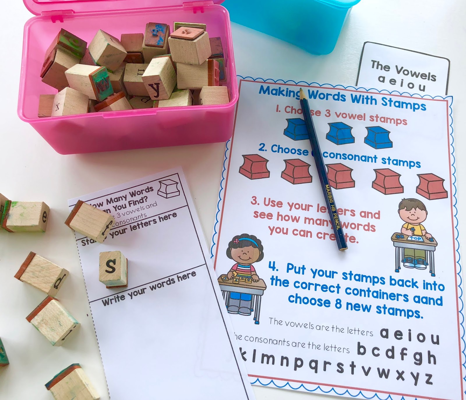 A Simple to Set Up Writing Station - Kindergarten Matters Too.