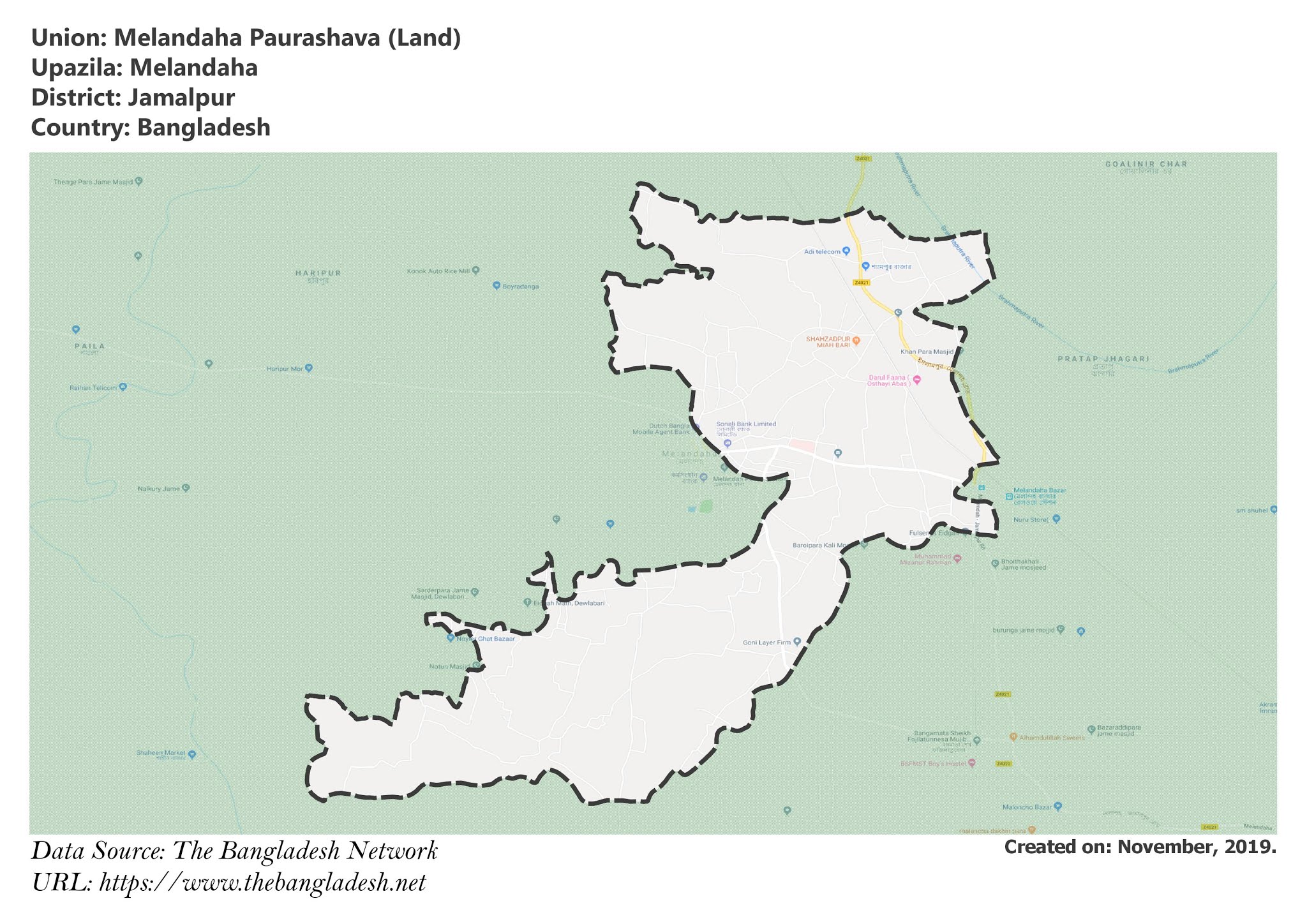 Melandaha Paurashava, Jamalpur