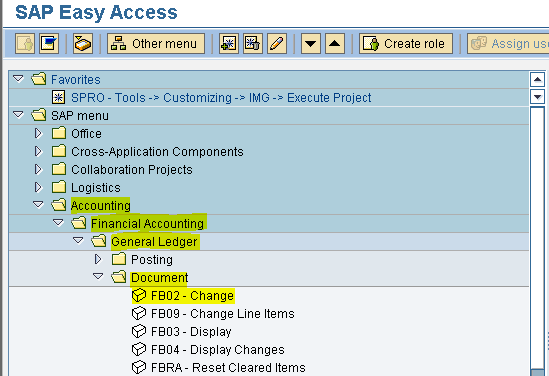 SAP - FICO MODULE LEARNING: Display and Change Document