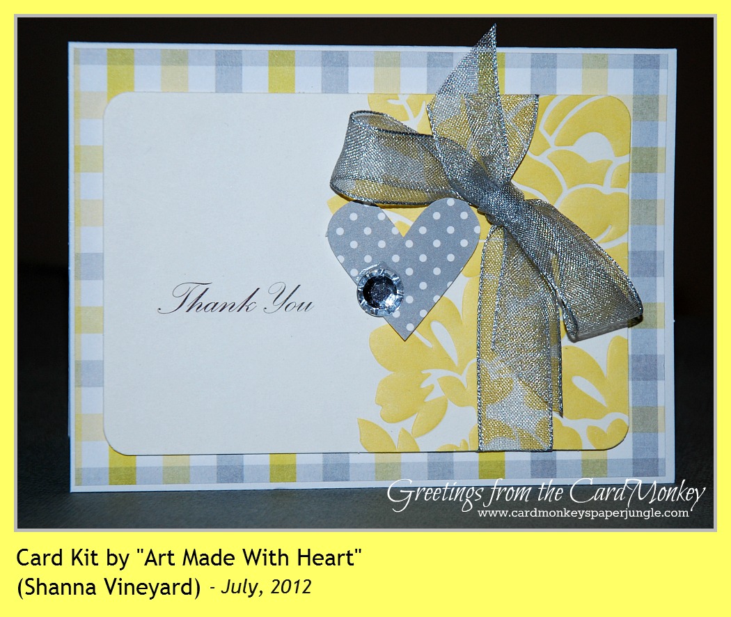 CardMonkey's Paper Jungle: Thank you card from a card kit...