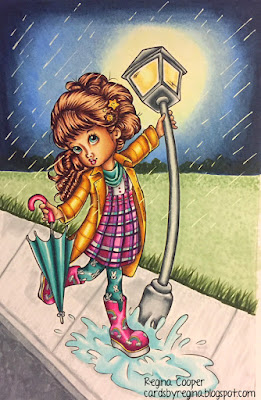 Cards By Regina: Nighttime Rainy Scene Marker Class