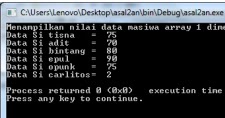 CONTOH PROGRAM ARRAY SEDERHANA