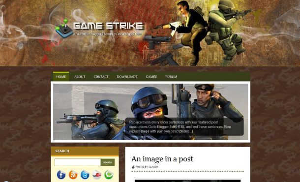 Free HTML Counter Strike Clan Black Template
